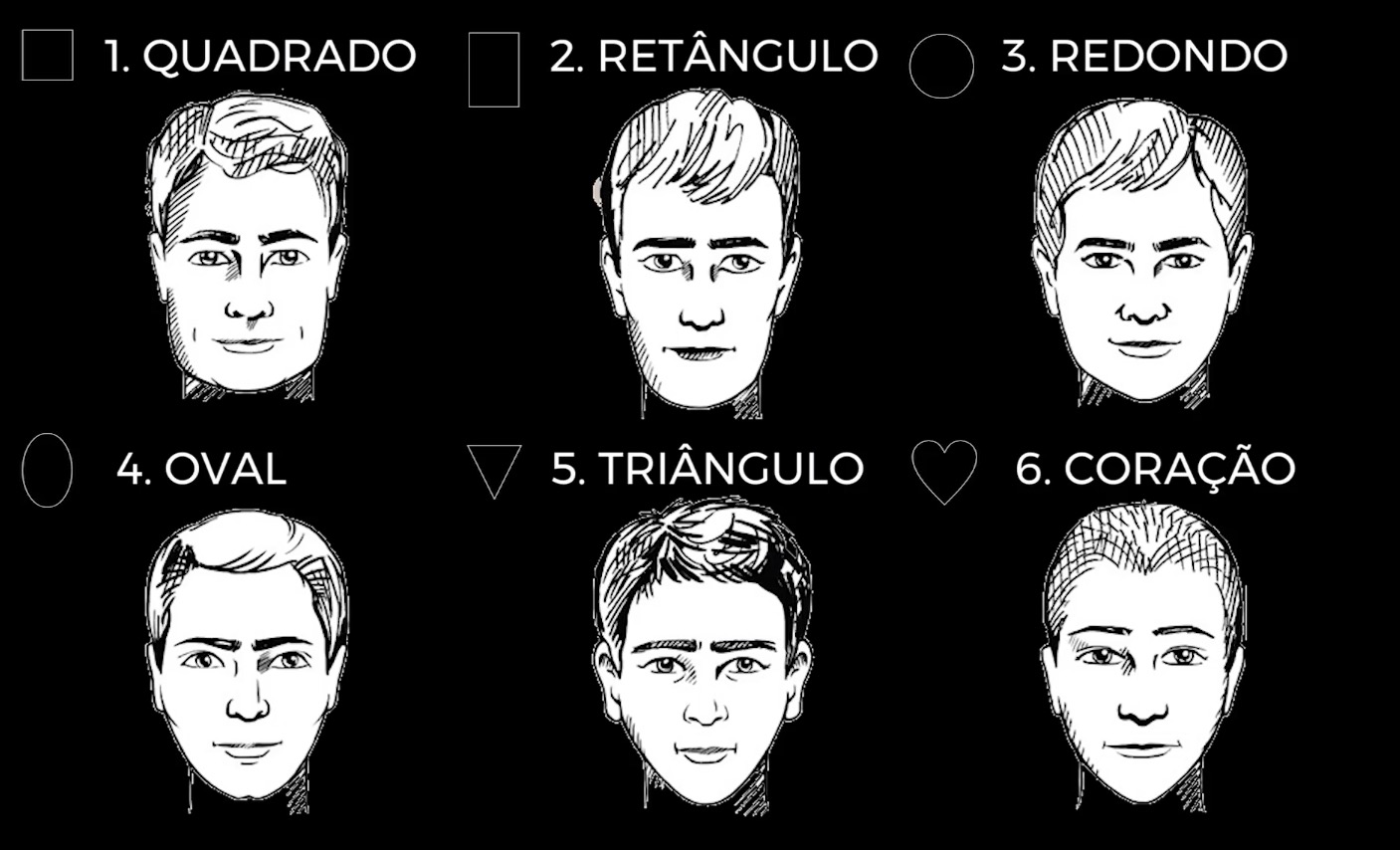 Formato De Rosto De Coracao Homens