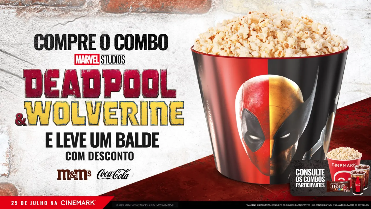 "Deadpool & Wolverine" chegou com tudo na Cinemark. E sim, tem combo ...